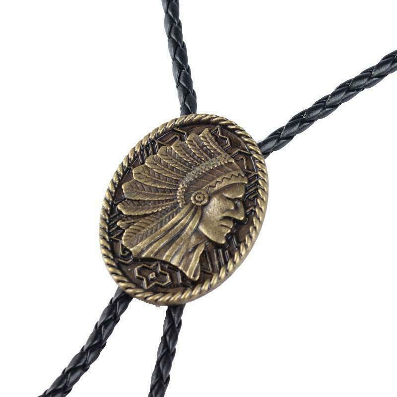 Western Cowboy Bolo Tie Black Stone Obsidian Rodeo Dance Necktie ...