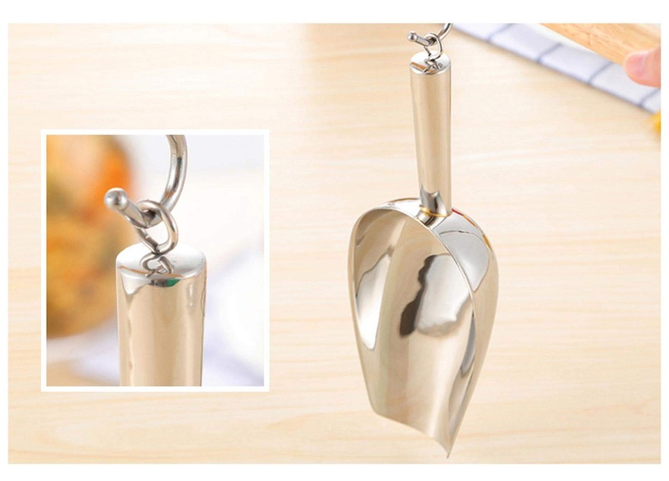 6oz Stainless Steel Ice Scoop Metal Candy Scoop for Kitchen & Bar | eBay