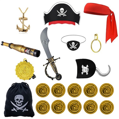 Kid Boys Pirate Captain Accessories Caribbean Jack Cosplay Accessories ...