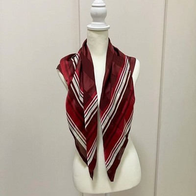 100% Silk Square Scarf All-Over Pattern Enji Color 84x84cm Used From ...