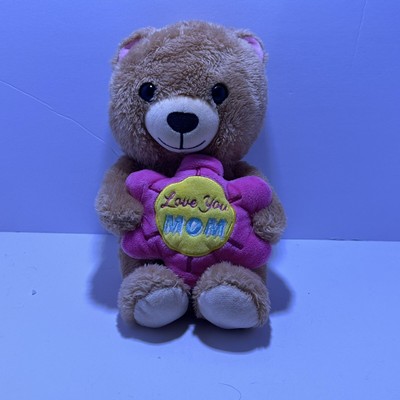 Hallmark Love You Mom Teddy Bear Plush Brown Stuffed Animal w/ Pink ...