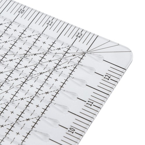 Quilting Ruler 12 Inch Wide Acrylic Accurate Scale Black Grid Line Cut ...