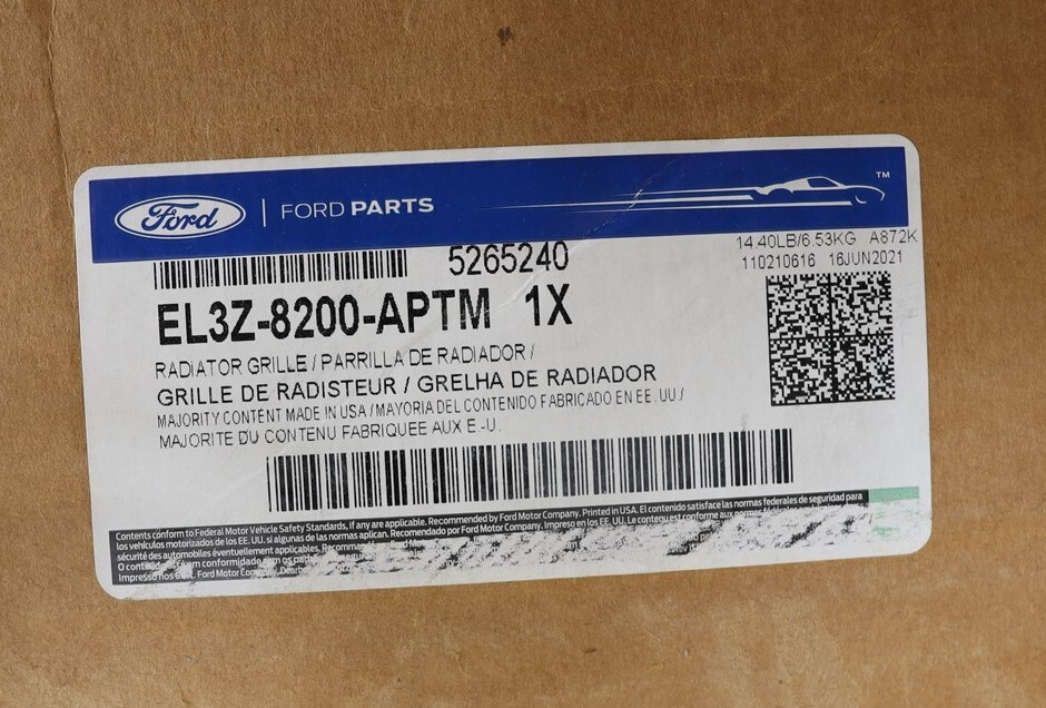 NEW OEM Ford Radiator Grille w/ Paintable Shell EL3Z-8200-APTM Ford F ...