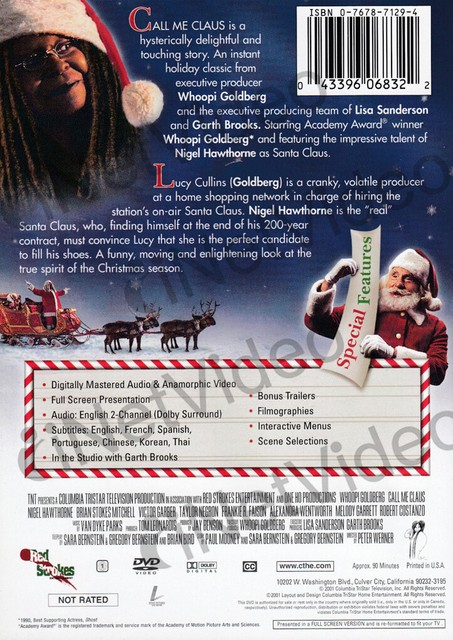 Call Me Claus DVD 2001 Comedy Not Rated Whoopie Goldberg Nigel ...