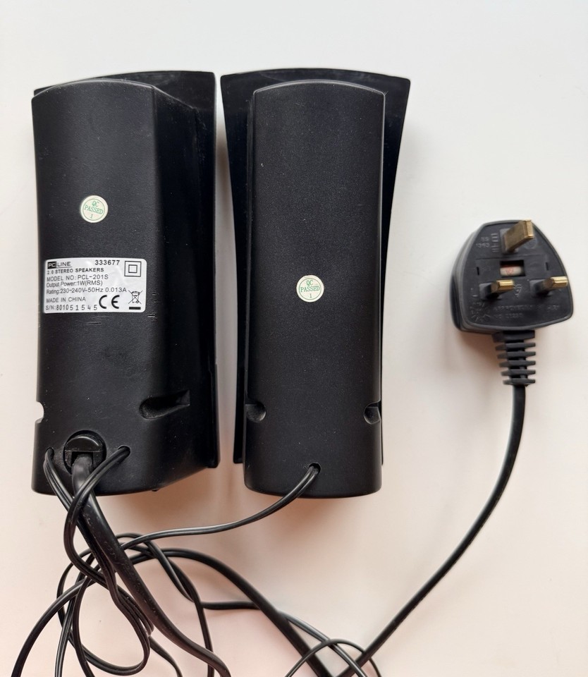 PC Line 2.0 STEREO Speakers Model PCL-201S Tested and Working Good ...