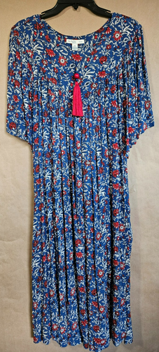 GO SOFTLY LONG PATIO CRINKLE TASSLE ZIP DRESS RED,WHITE AND BLUE SIZE ...