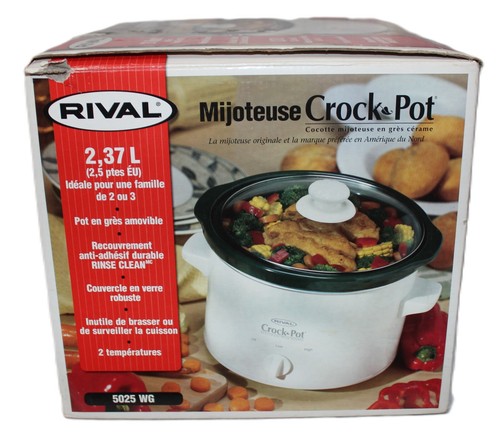 Rival Crock Pot Stoneware Slow Cooker 2 1/2 Quart Model 5025 WG New in ...