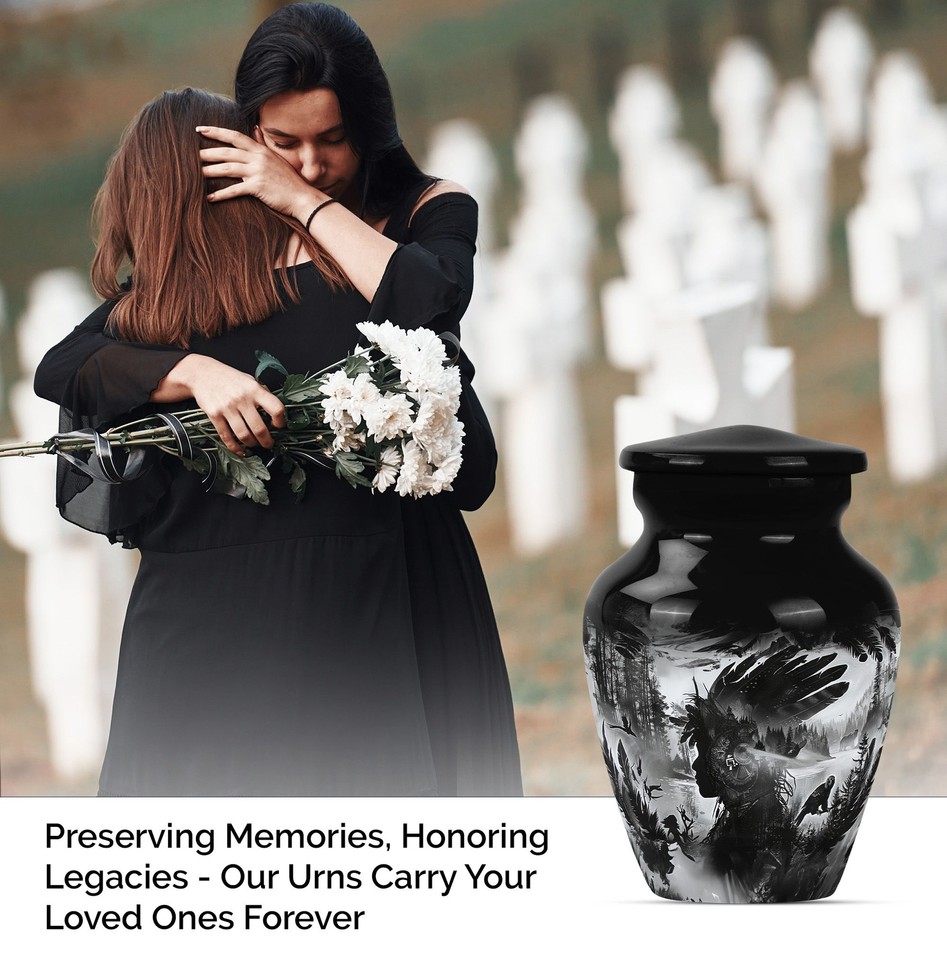 Tribal Howl: Elegantly Crafted Man Urn with Wolf Theme Keepsake | eBay UK