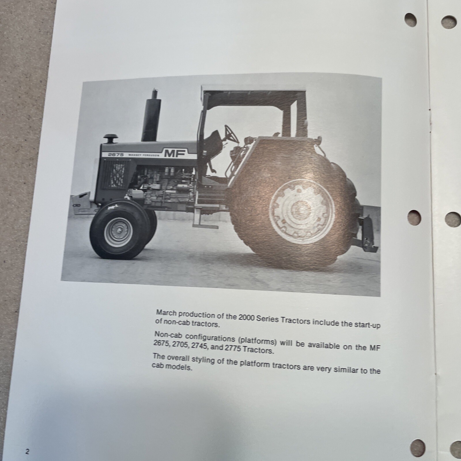 Massey Ferguson - MF 2000 Series Platform Tractor - Product Information ...