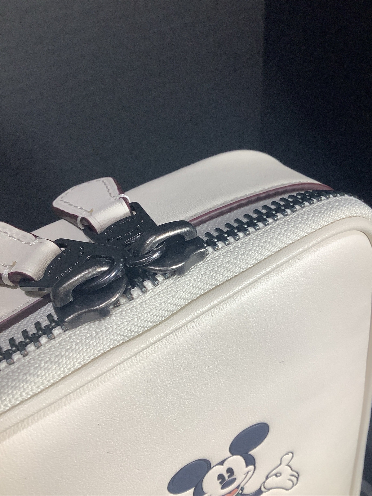 NEW~Disney X Coach Track Pack Crossbody Mickey Mouse Ivory Leather NWT ...