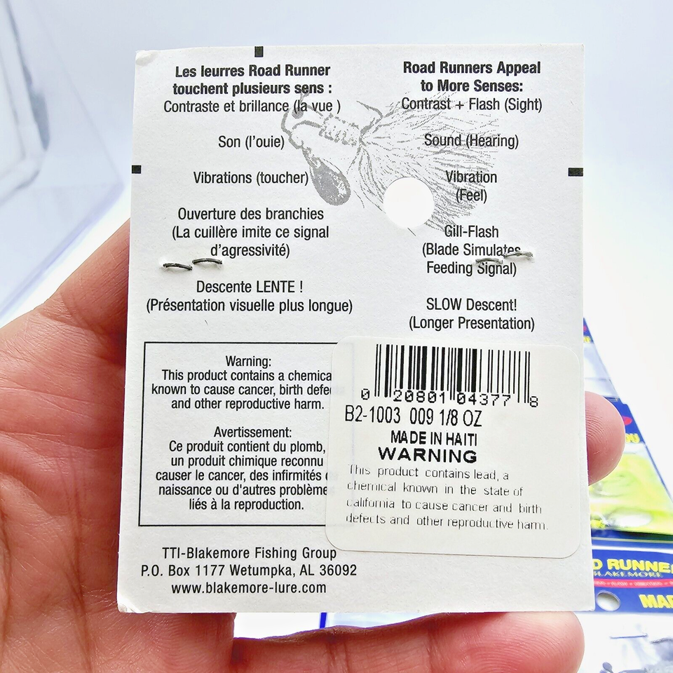 3 Pack Lot 6 Total Blakemore Road Runner Marabou 1/8 Oz Jighead Jigs ...