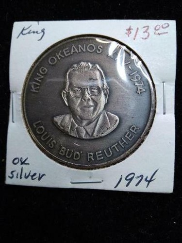 1974 Okeanos King Oxidized Silver Doubloon - Mardi Gras | eBay