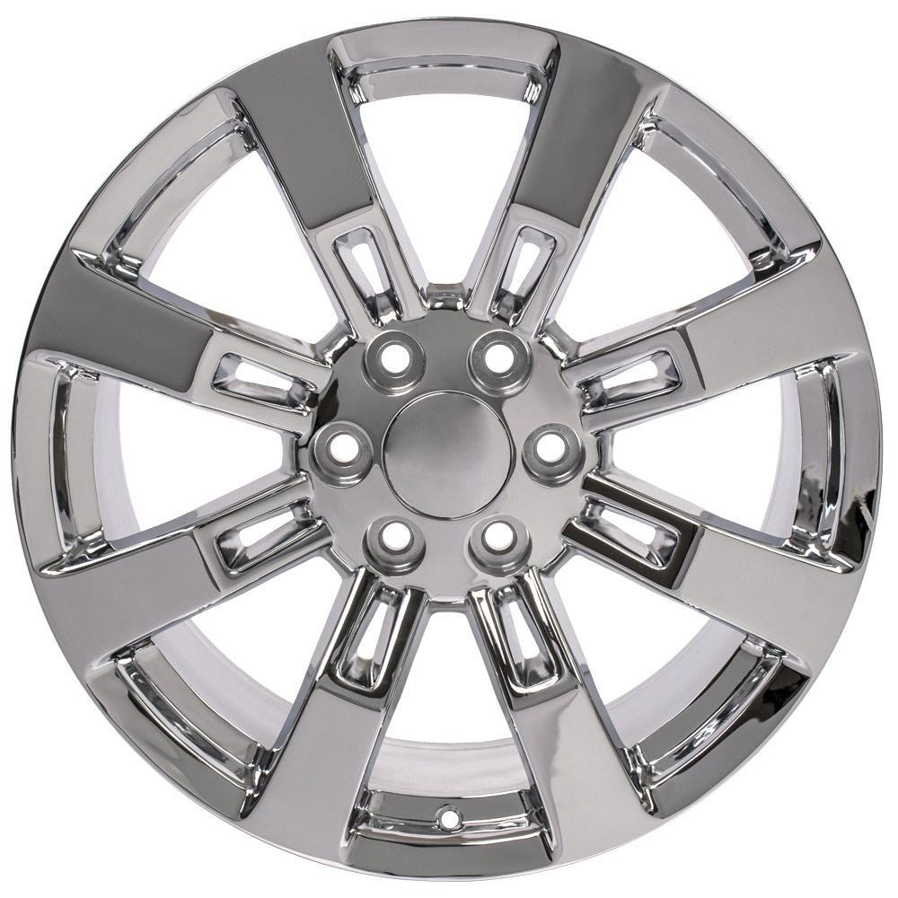 20" Chrome 5409 Wheels 275/55R20 Tires & TPMS Set Fits Silverado Tahoe ...