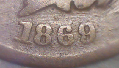 1869/69 S-3 RPD INDIAN HEAD PENNY 1c ONE CENT CIRCULATED ORIGINAL COLOR ...