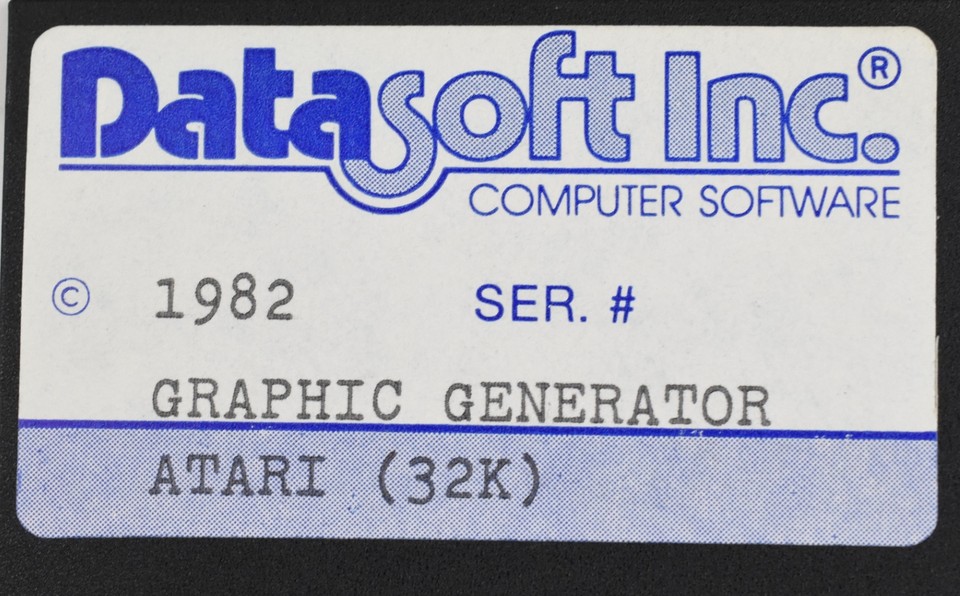 Graphic Generator 5.5" 32K Floppy Disk DataSoft Inc. Atari 1982 Collectible | eBay