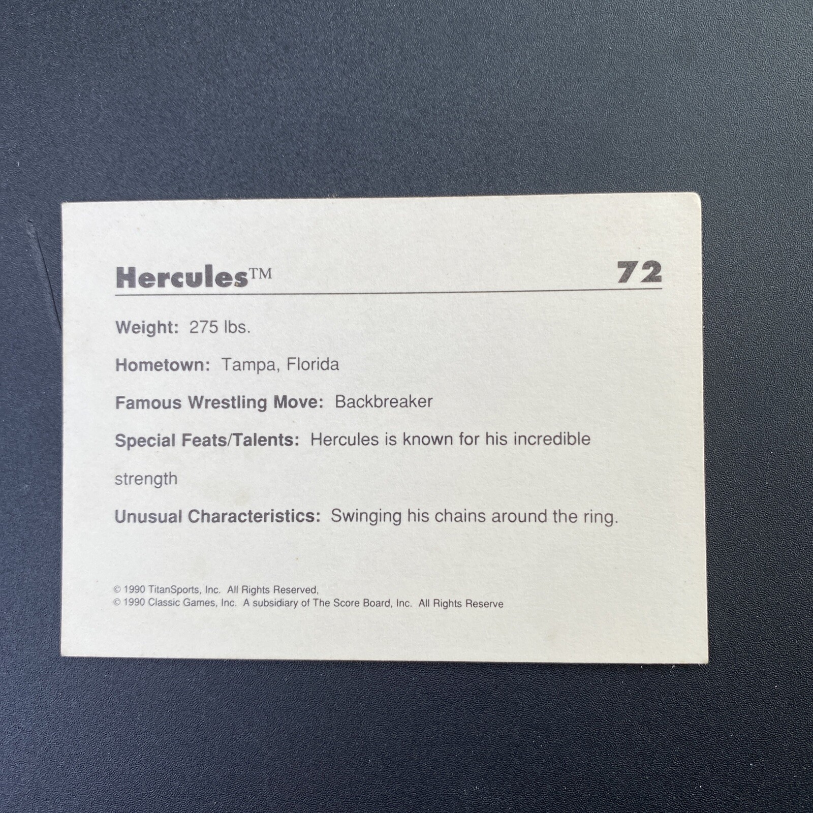 Hercules 1990 WWF Classic Wrestling Card #72 WWE | eBay