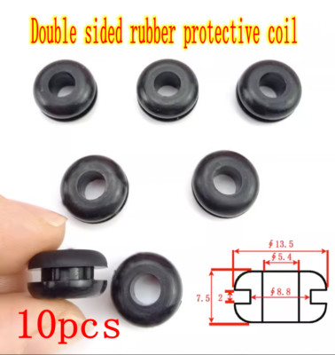 10 Pcs Black Double Sided Rubber Protective Coil Sealed Through Hole ...