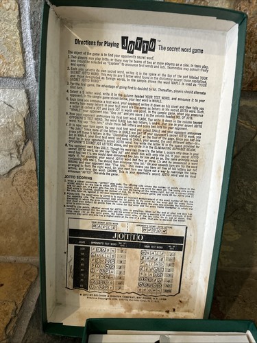 1973 JOTTO Secret Word Game By Selchow & Righter USA Like Wordle ...