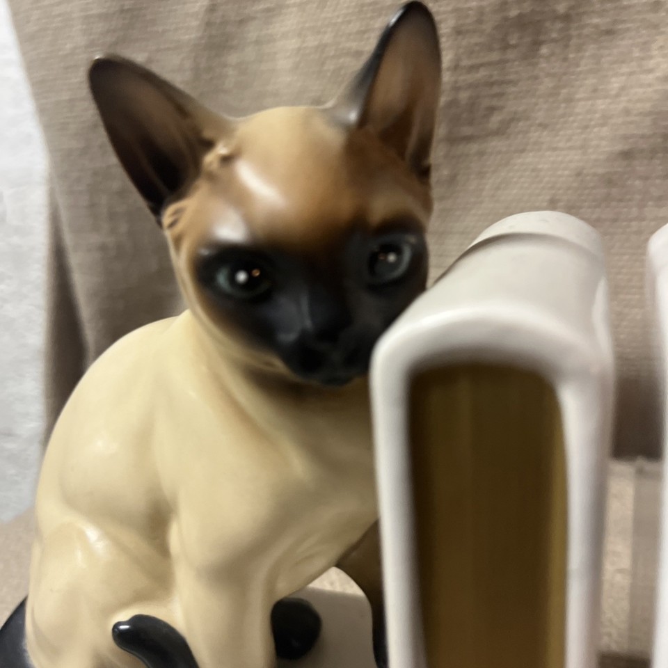Pair of Vintage Lefton Siamese Cat Ceramic Bookends 6.5"H | eBay