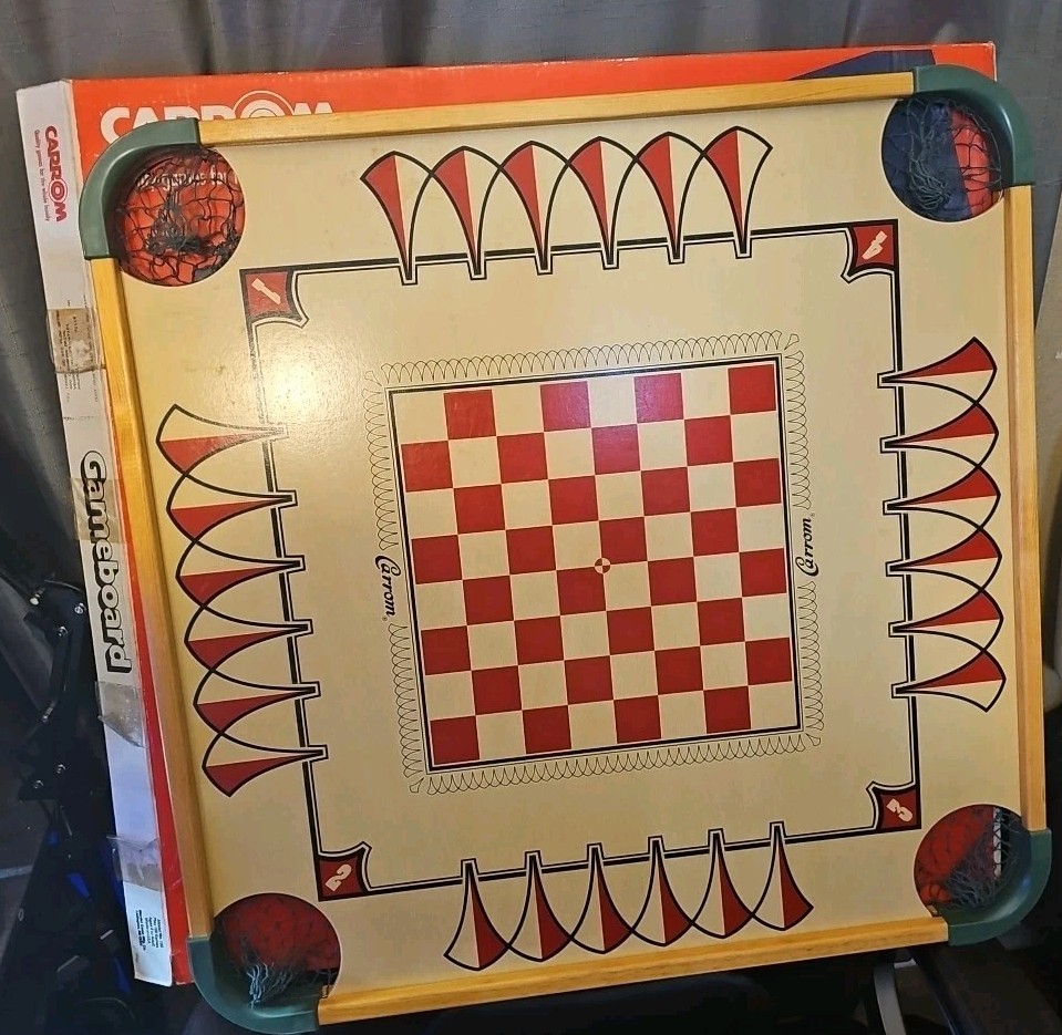 Vintage Carrom Game Board Table Model 100 Accessories & Instructions ...