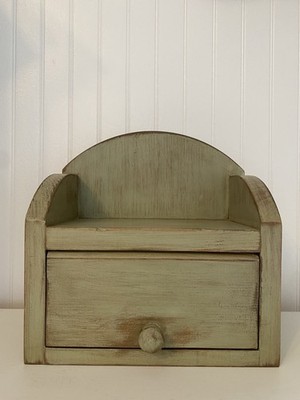 Primitive Light Green Countertop Storage Box Shelf Rustic Farmhouse ...