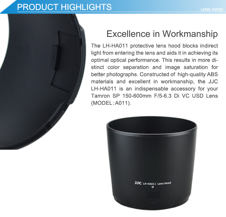 JJC 95mm Cap +Lens hood Tamron SP 150-600mm F/5-6.3 Di VC USD Lens A011 ...