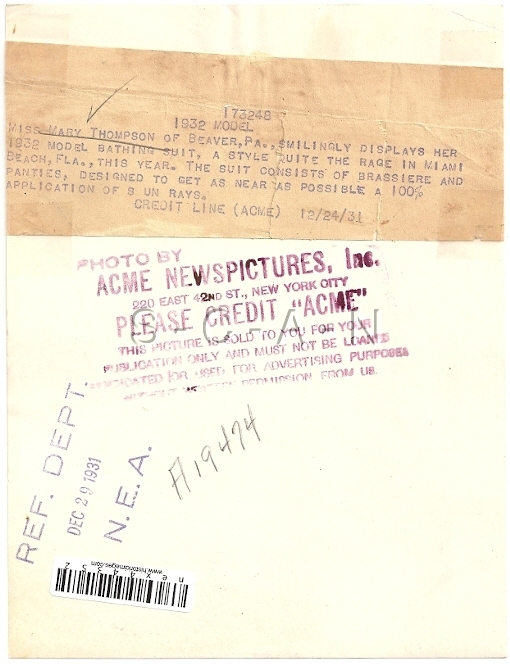 Original Vintage Large Risque Pinup Photo- Bikini Swimsuit- Pool- Miami ...