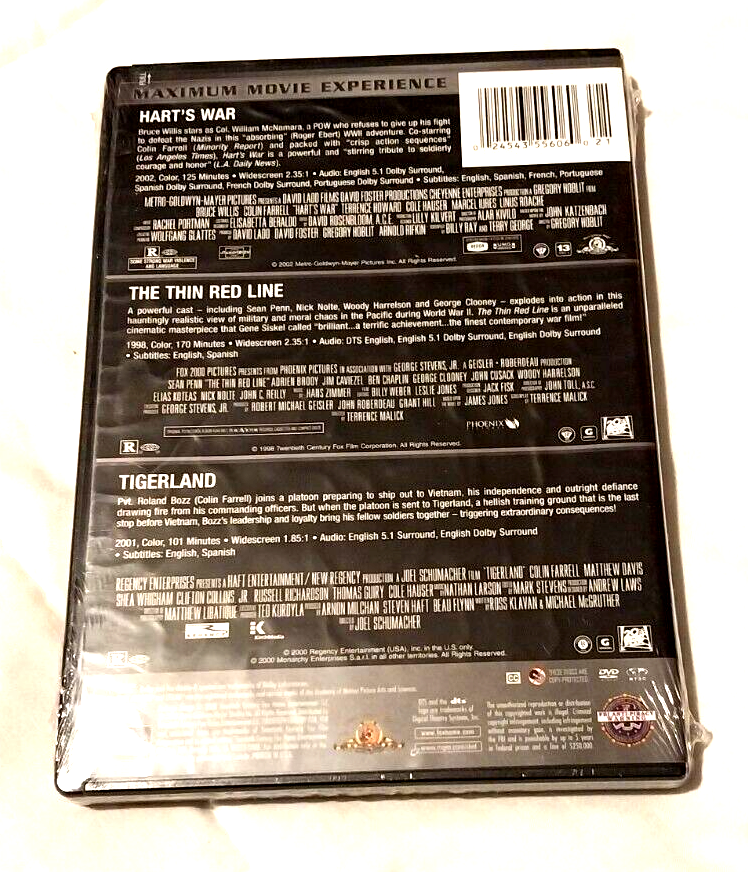 Triple Feature - Hart's War, The Thin Red Line, Tigerland (3-DVD Set ...