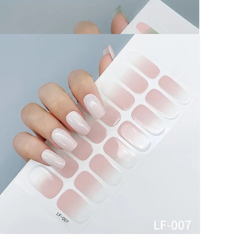 16 Strips Nail Art Stickers Self-Adhesive DIY Wraps Full Cover Gel Polish LF07 | eBay UK