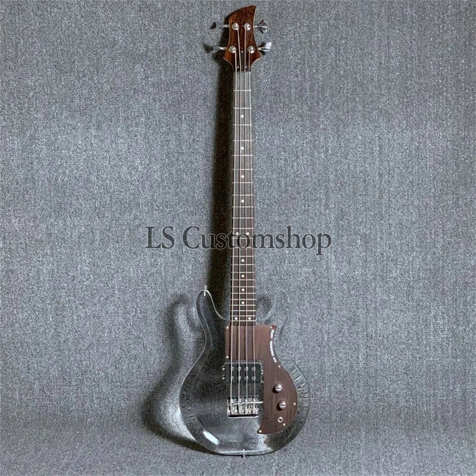 Acrylic Bass Dan Armstrong Lucite Electric Bass Guitar 4 String Chrome ...