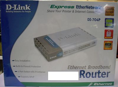 New D-Link Broadband Ethernet Router (DI-704P) with Parallel Printer ...