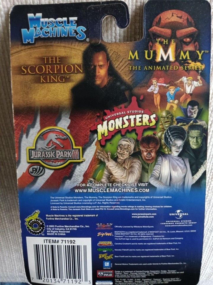 NEW!! 2003 Universal Monsters Muscle Machines THE MUMMY 1:72 | eBay