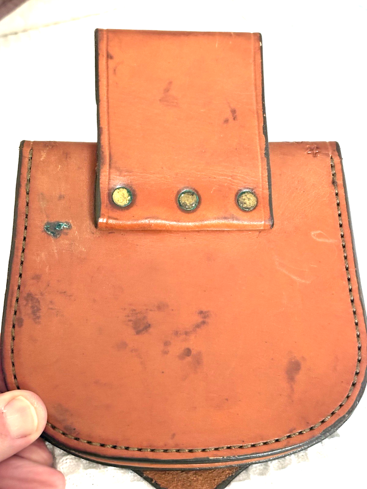 Vintage Hand Tooled Leather Western Belt Pouch Native American Silver ...