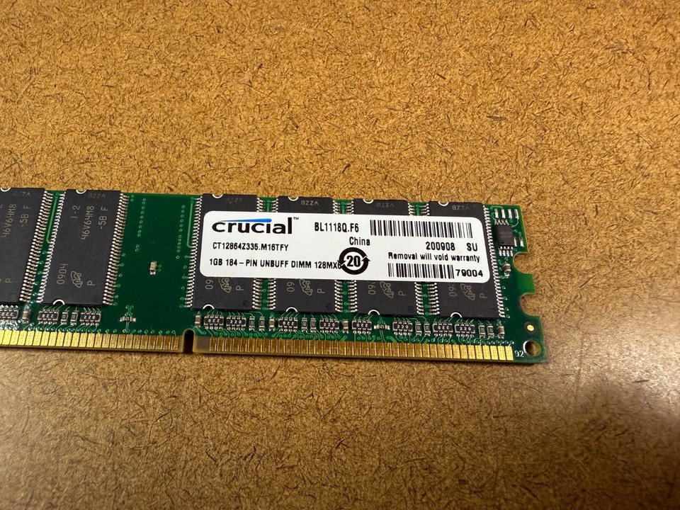 Crucial 1GB Memory Module - CT12864Z335.M16TFY (Removed from working ...