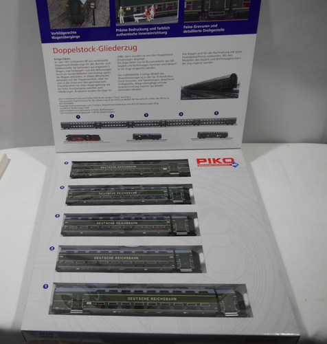 Piko H0 1:87 53180 Doppelstock-Gliederzug DGBe 12 DR Ep III mit ...