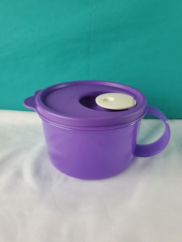 New Tupperware Crystalwave Plus soup mug microwavable Purple 2 cup ...