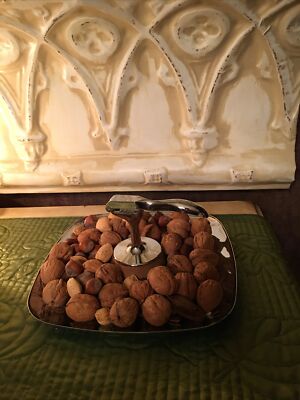 Milbern Creations Rare Vintage Chrome Nut Tray with Attached Nutcracker ...