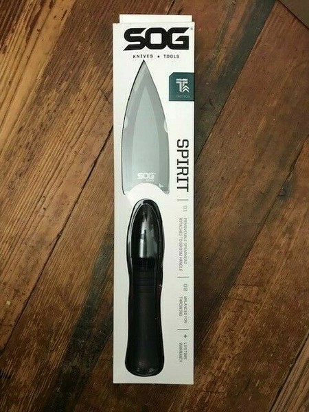 SOG Spirit Fixed Blade Spear Knife Thrower FS01NCP 4.5" Stainless Steel ...