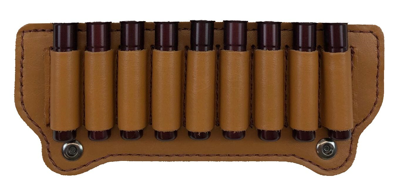 Real Leather SHOTGUN SHELL AMMO BELT SLIDE POUCH Fits 410 Gauge Shells ...
