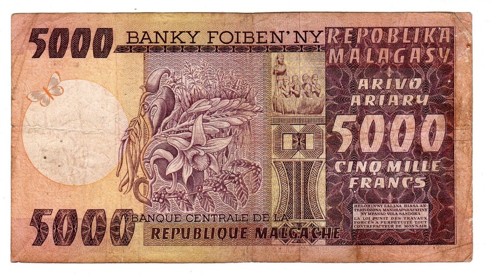 MALGACHE MADAGASCAR Billet 5000 Ariary ND 1974 P66a BON ETAT | eBay