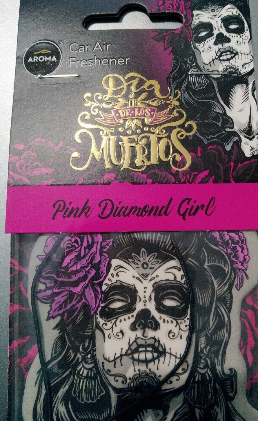 Day Of The Dead Pink Diamond Girl Aroma Cellulose Car Air Freshener New ...