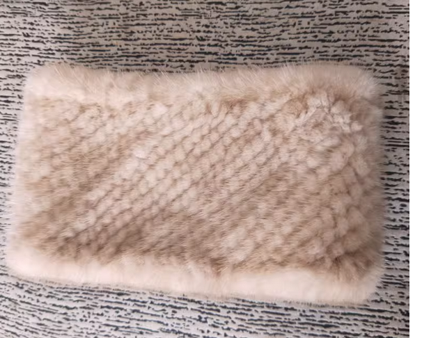 100% Mink Fur Scarf Winter Headband Snood High Elastic Tight Weave ...