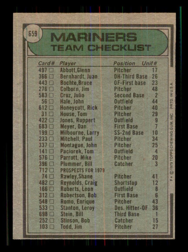 1979 Baseball Topps Darrell Johnson Seattle Mariners #659 MGR TC | eBay