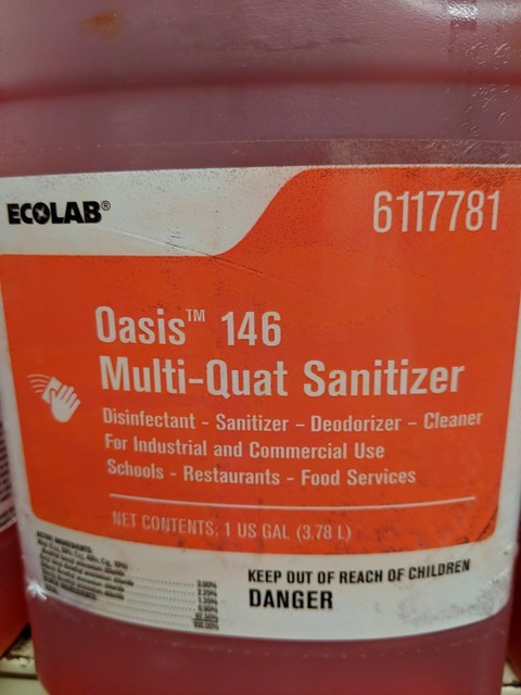 Case 4 Ecolab 17781 Oasis 146 Multi-quat Sanitizer 1 US Gal Each Jug ...