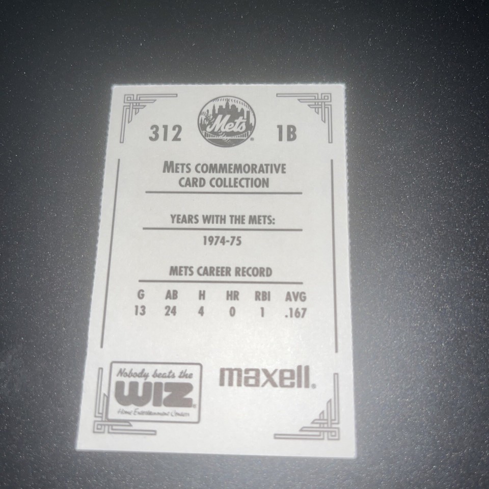 1991 New York Mets Nobody Beats The WIZ #312 Brock Pemberton | eBay