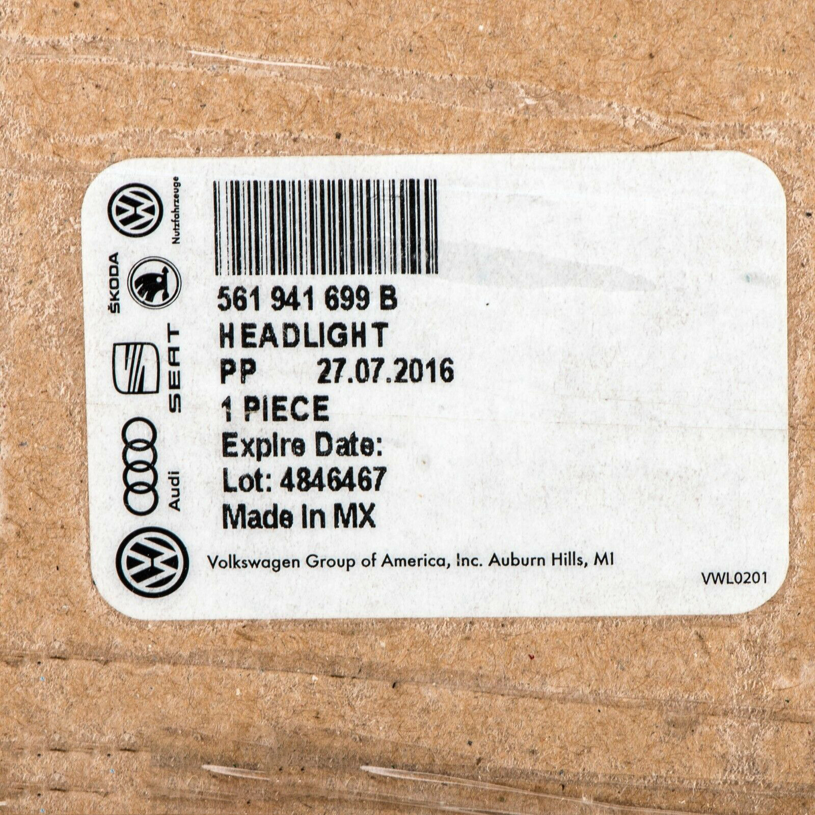 OEM Volkswagen PASSAT B8 Front Left Halogen Fog Light 561941699B ...