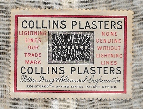 COLLINS PLASTERS PRIVATE LABEL on POTTER DRUG & CHEM CO COLLINS PLASTER ...