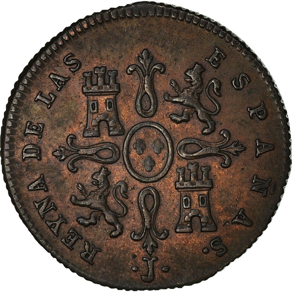 [#940278] Coin, Spain, Isabel II, Maravedi, 1842, Jubia, MS(60-62 ...