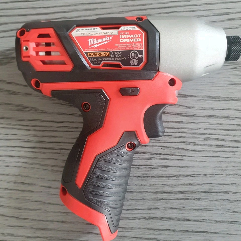 Milwaukee 2462-20 M12 Hex Impact Driver 1/4 12V Li-Ion Battery Drill ...