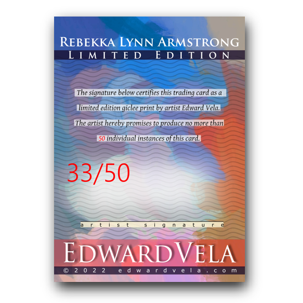 Rebekka Lynn Armstrong Art Card Limited 33/50 Edward Vela Signed (Censored) | eBay